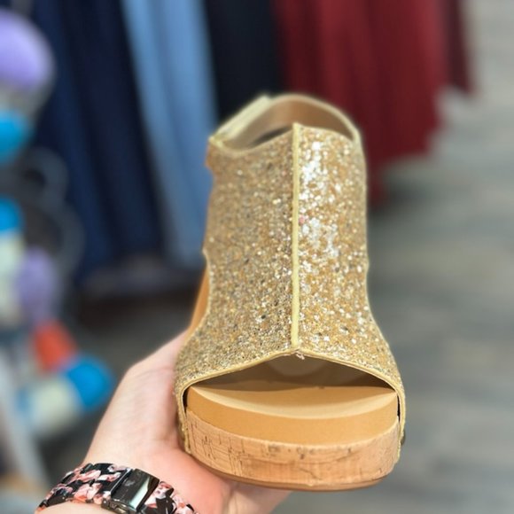 Corkys | Shoes | Corkys Carley Gold Glitter | Poshmark